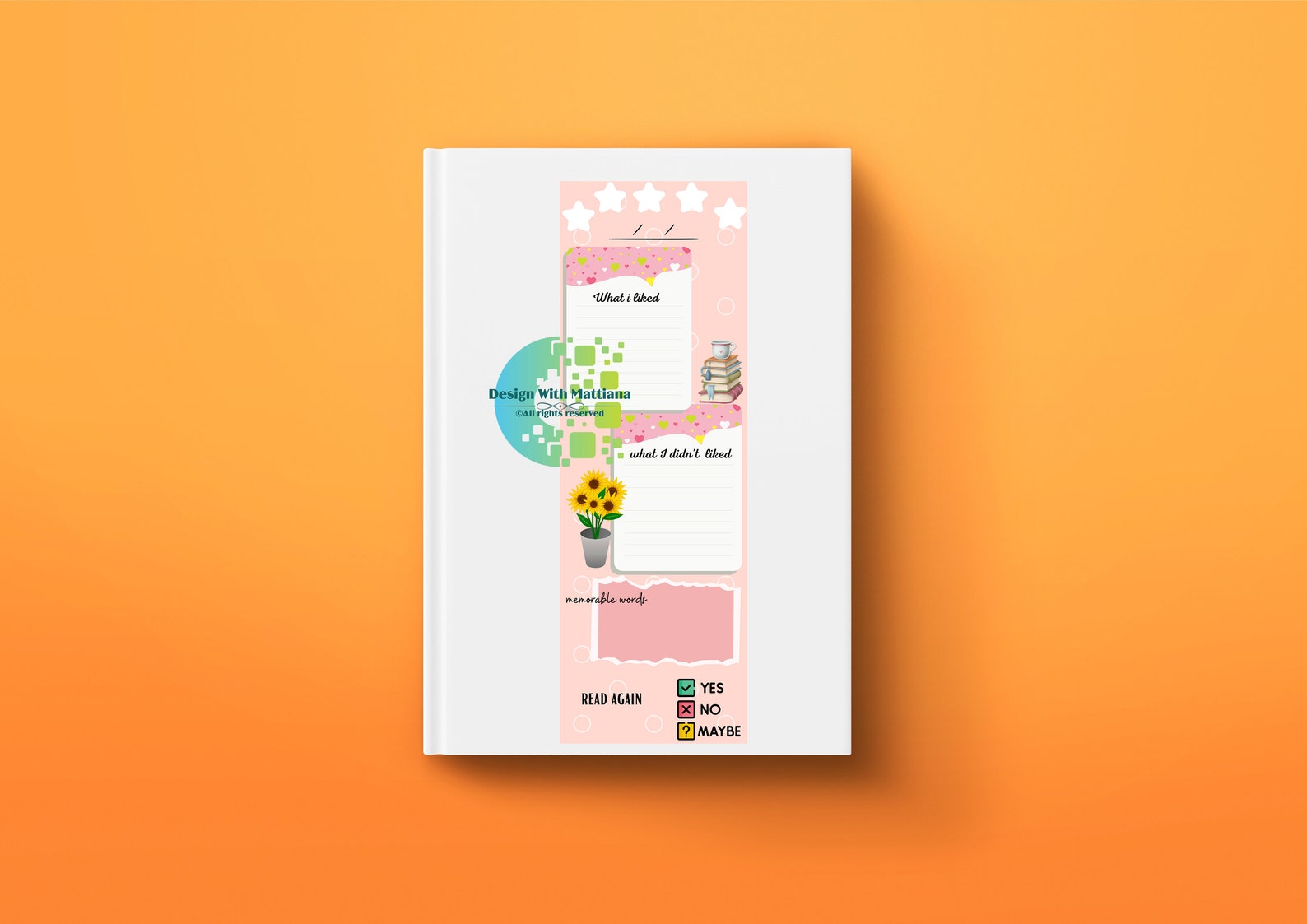 Printable Bookmark | Printable PNG | Digital File | Bookmark PNG ...