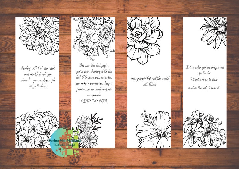 Printable Bookmark Printable PNG Digital File Bookmark - Etsy