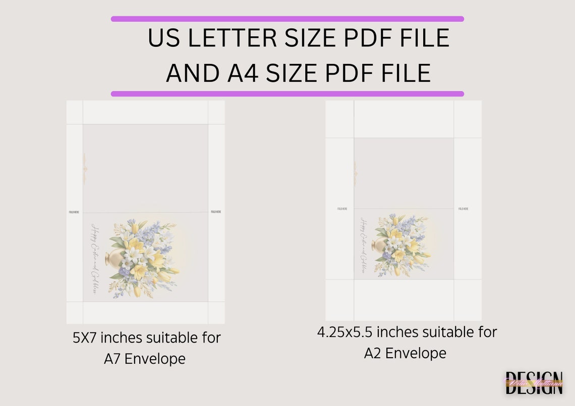 Happy Easter Printable Card Instant Download PDF Easter Card Template ...