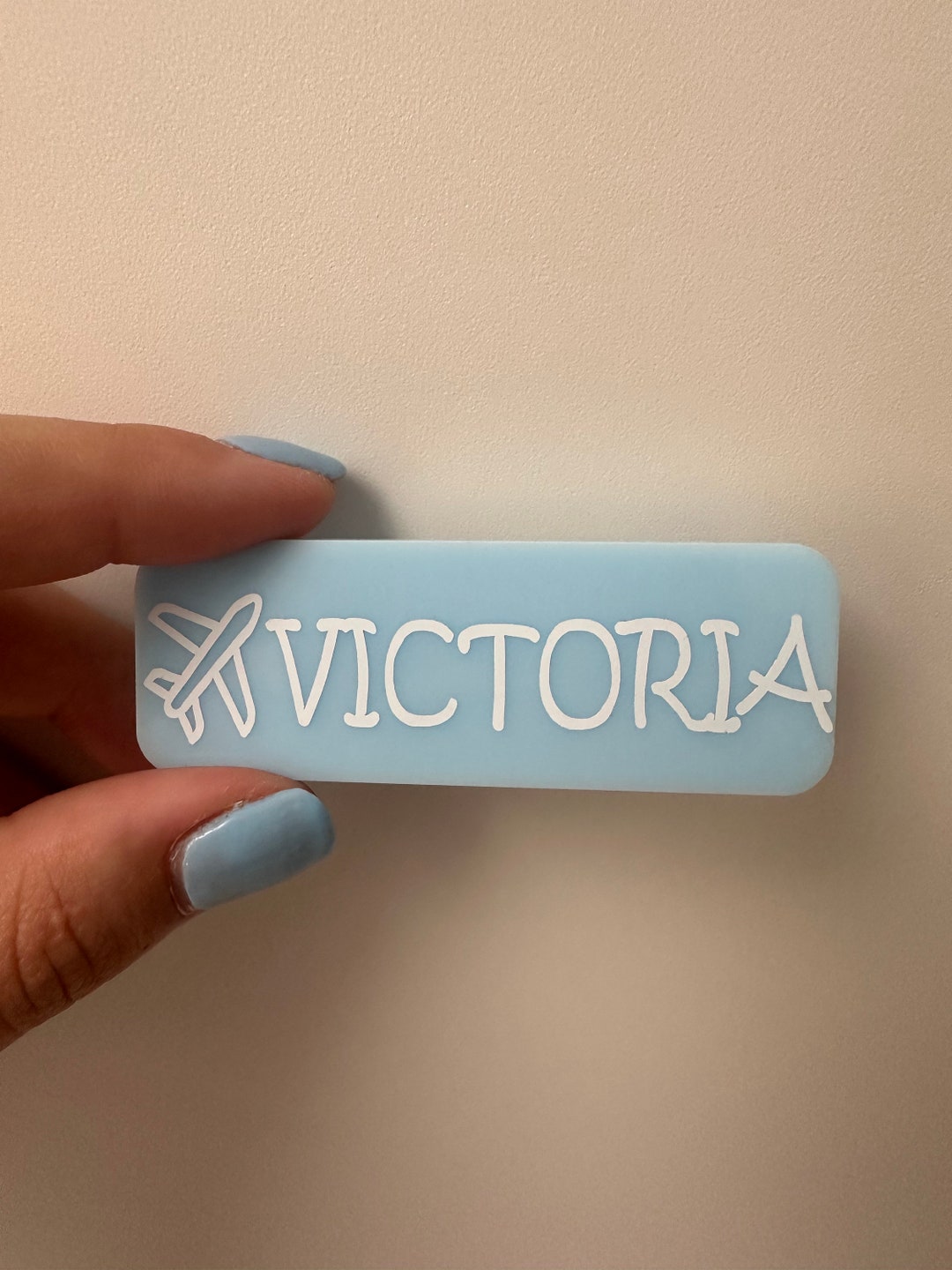 Name Badge With Travel Symbol Personalised Name Badge Custom Occupation ...