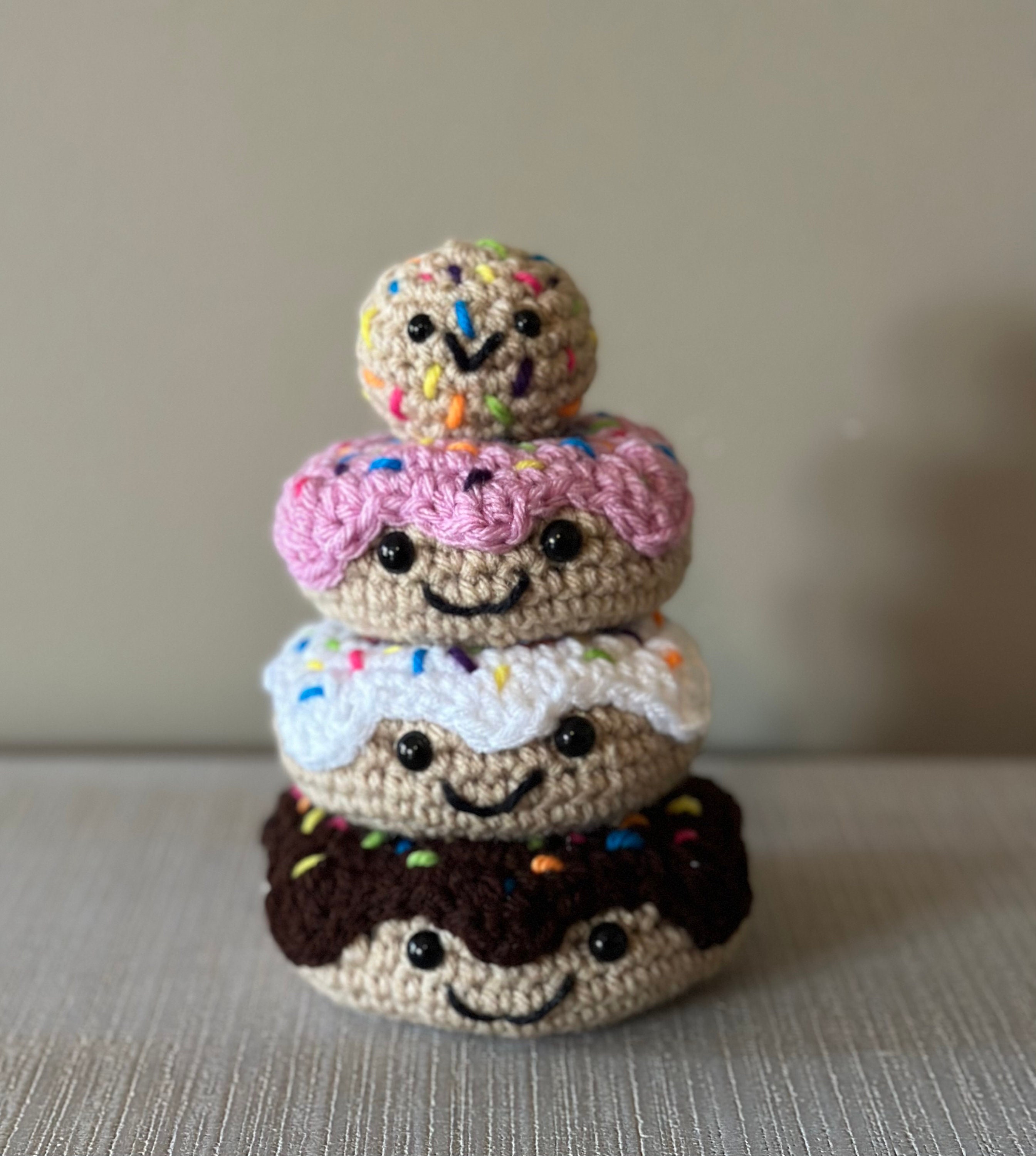 Crochet Donut Stacking Toy | Baby Shower Gift | Educational Nursery Toy ...