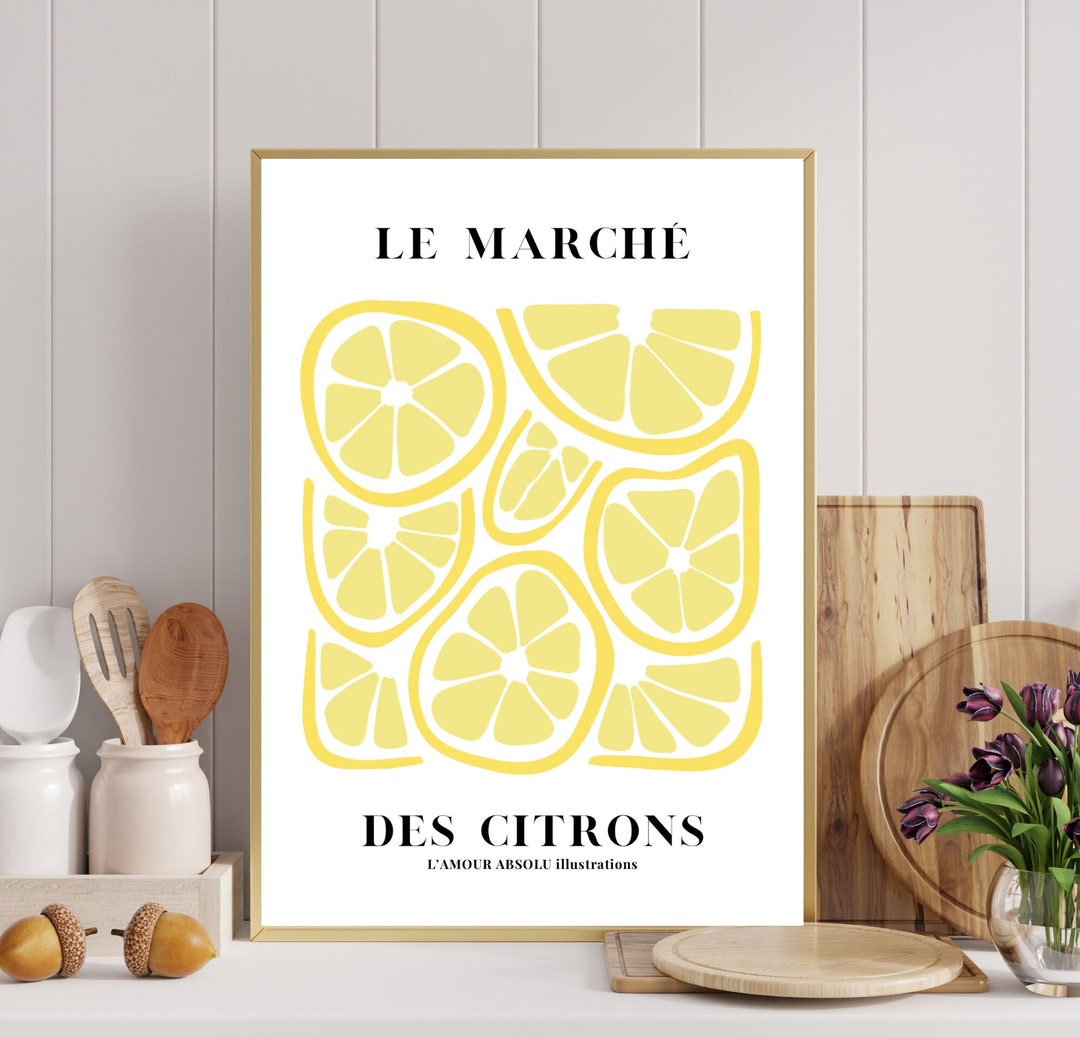 Affiche fruits - Décoration murale cuisine - Affiche citrons - Etsy France