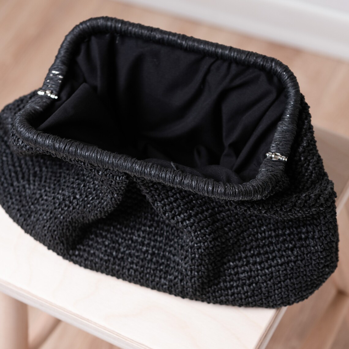 Black Raffia CLUTCH Raffia Bag CLUTCH raffia Bag Coach - Etsy