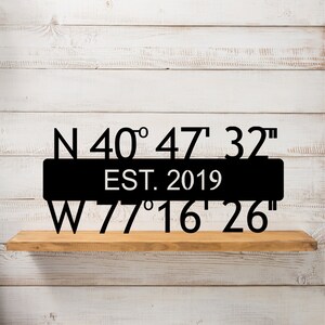 GPS Coordinates Sign Metal Wall Art,latitude Longitude Sign,custom ...