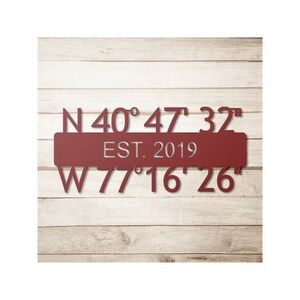 GPS Coordinates Sign Metal Wall Art,latitude Longitude Sign,custom ...