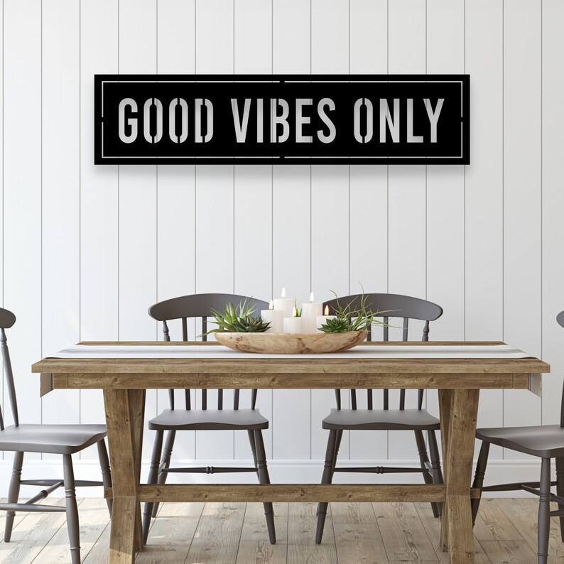 Good Vibes Only Metal Sign-patio Wall Art Indooroutdoor Wall - Etsy