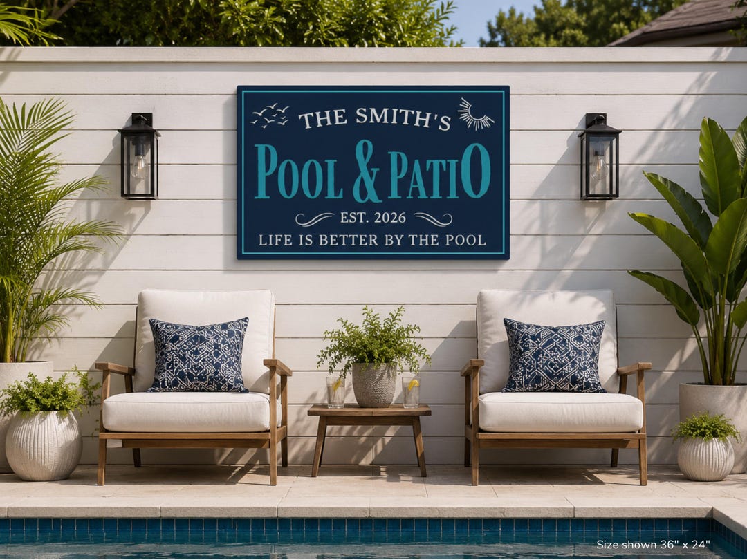 Personalized Pool & Patio Sign,metal Sign,custom Pool Sign,swimming ...