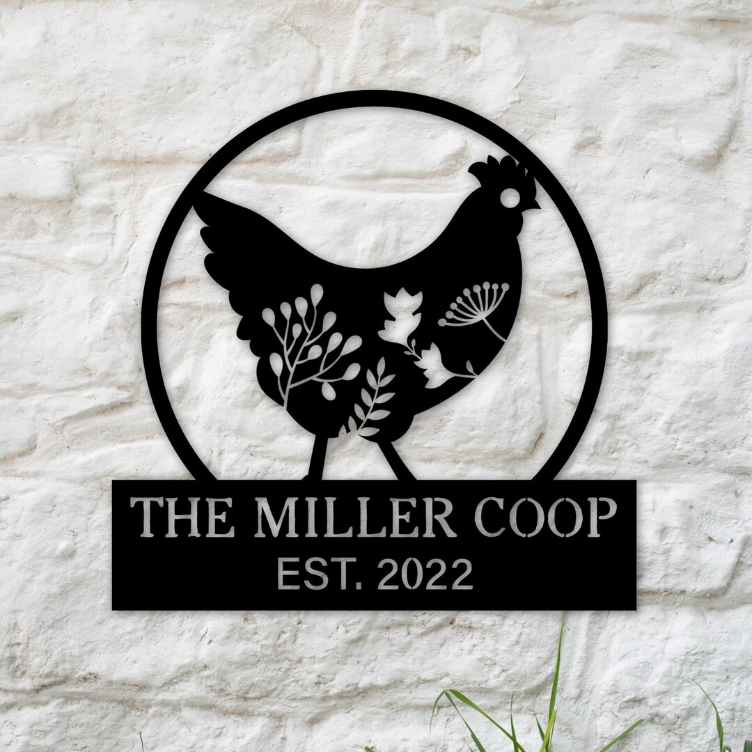Personalized Chicken Coop Sign Name Custom Farm Sign Funny Chicken Coop ...