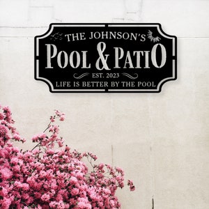 Personalized Pool & Patio Sign,metal Sign,custom Pool Sign,swimming ...