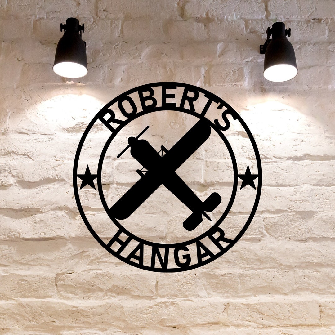 Airplane Hangar Sign,personalized Pilot Name Sign,custom Aviation Lover ...