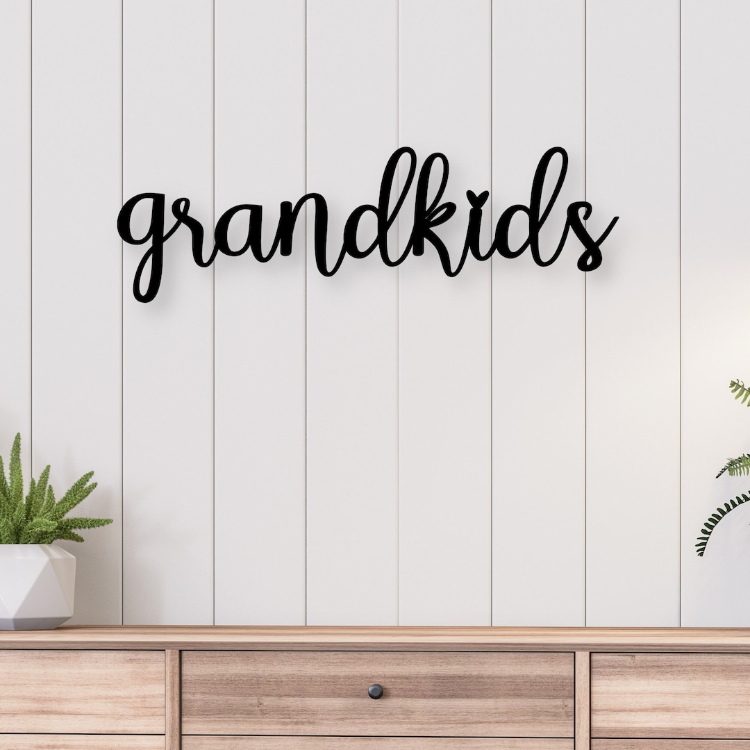 Grandkids Sign,metal Word Sign,grandkids Picture Decor,grandkids ...