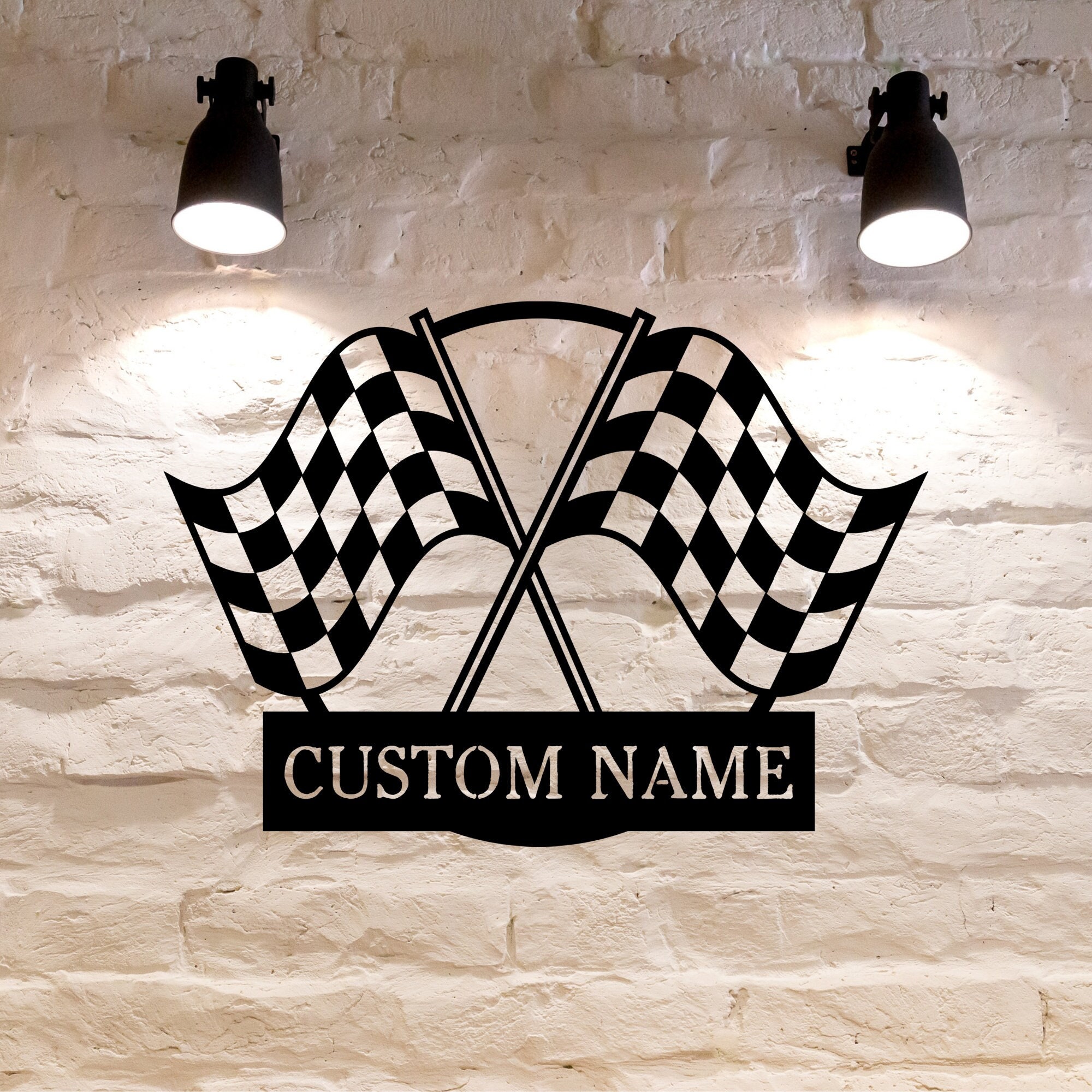 Customizable Metal Checkered Racing Flags Signrace Car - Etsy