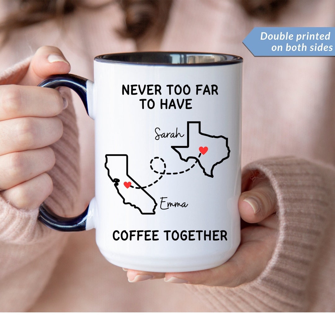 Long Distance State to State Gift Mug, Personalized Long Distance ...