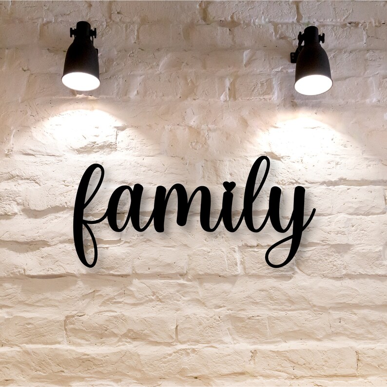 Family Metal Word Art Signfamily Metal Signfamily Wall - Etsy