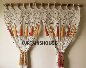 Macrame Beads Curtain Wall Hanging Wedding Backdrop Wall Hanging ...