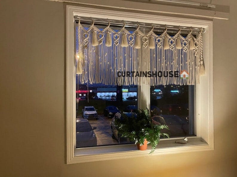 Macrame Valance Window Valance Macrame Tassel Valance Macrame - Etsy