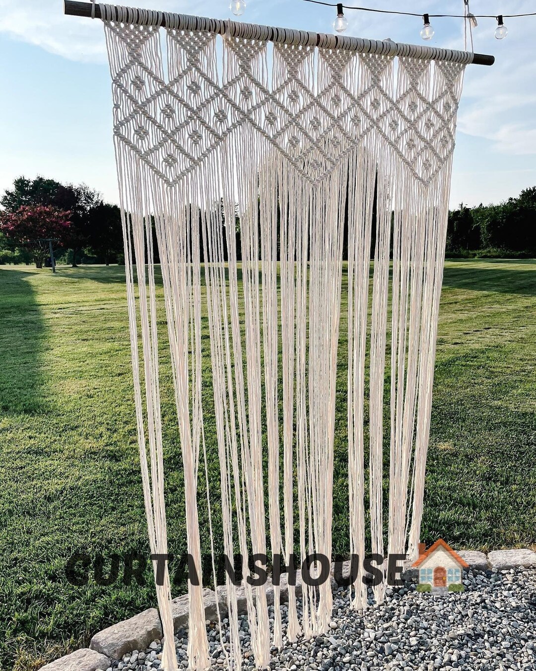 Handmade Macrame Large Curtain Bohemian Decoration Wall Arch Backdrop ...