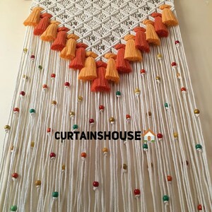 Macrame Beads Curtain Wall Hanging Wedding Backdrop Wall Hanging ...