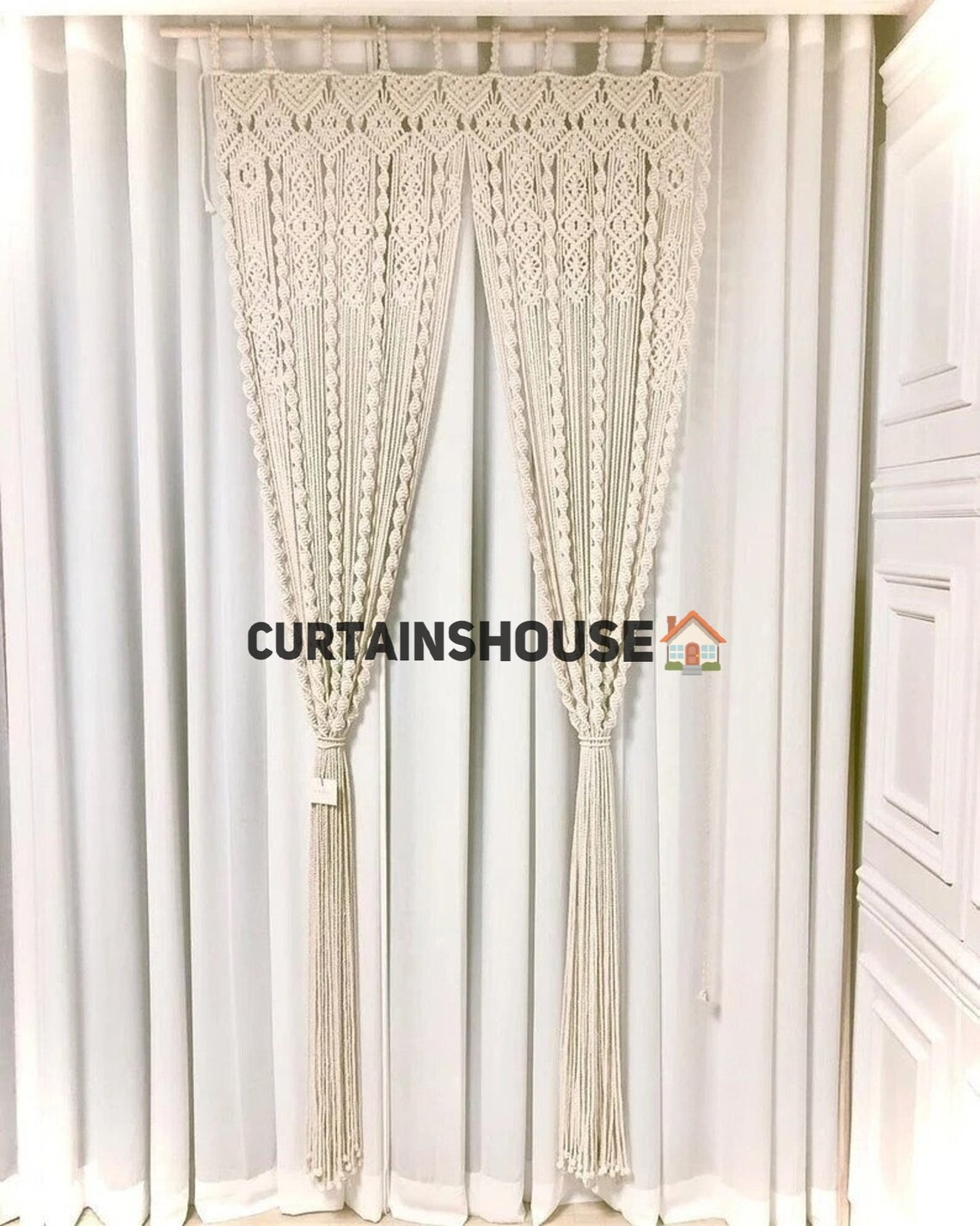 Large Macrame Curtain Macrame Wall Hanging Door Curtain - Etsy UK