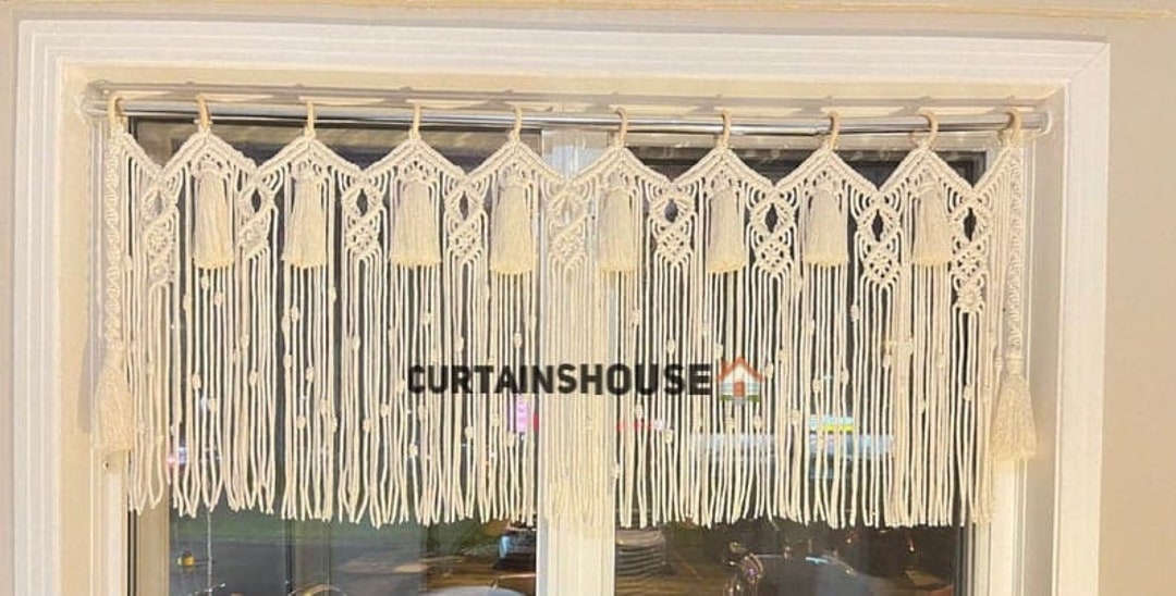 Macrame Valance Window Valance Macrame Tassel Valance Macrame Wall ...