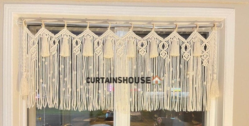Macrame Valance Window Valance Macrame Tassel Valance Macrame - Etsy