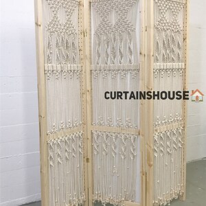 Macrame 3 Door Panel, Handmade Macrame Curtain, Room Divider - Etsy