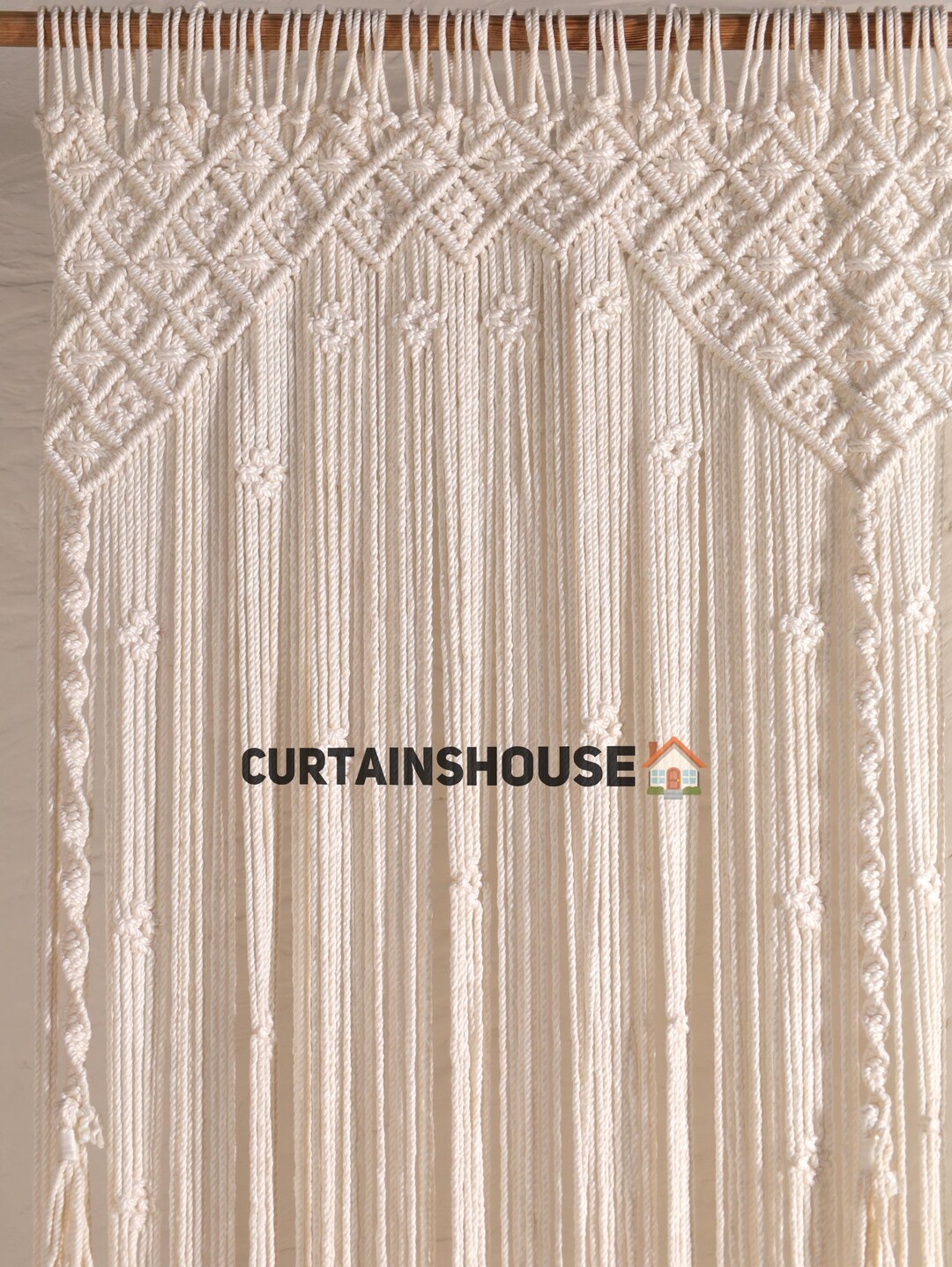 Beaded Curtain, Macrame Door Curtains, Boho Home Decor Boho Window ...
