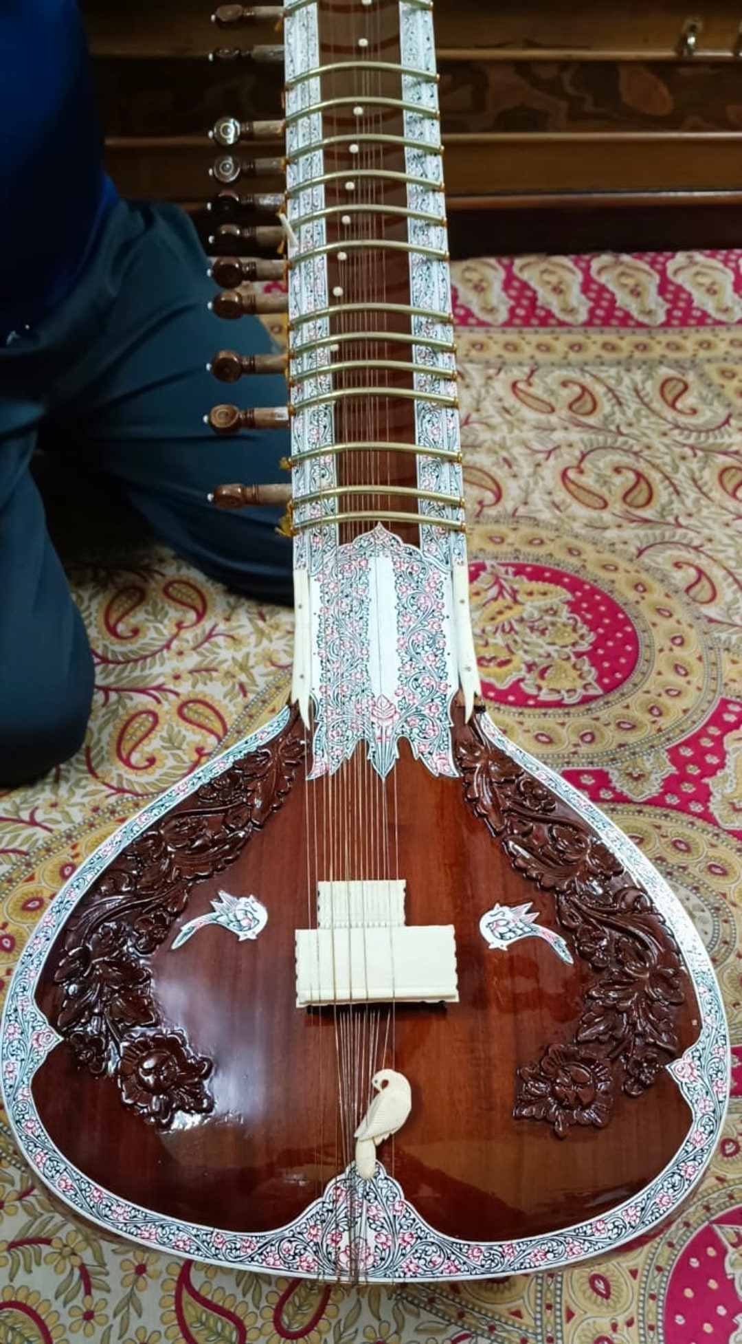 Sitar Gulab Patti Double Tumba With Second Pumpkin, Tun Wood Sitar ...