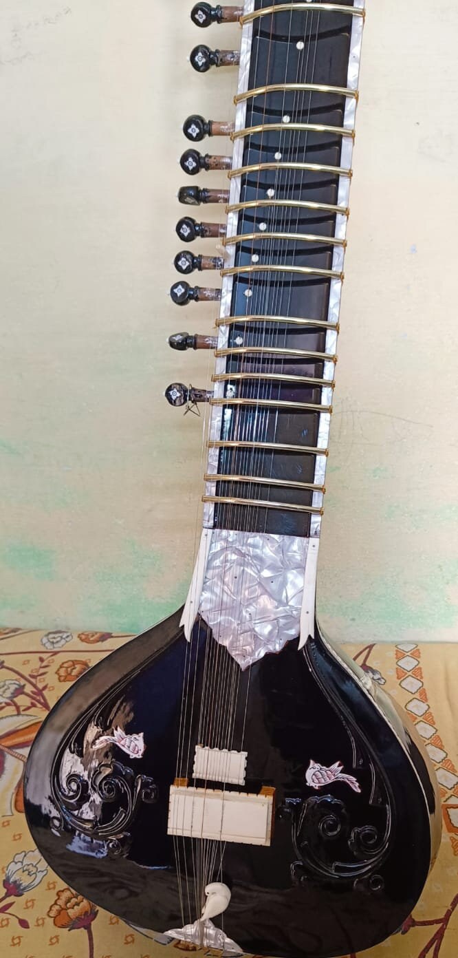 Sitar Indian Tun Wood Black Vilayat Khan Models Sitar Gig - Etsy Canada