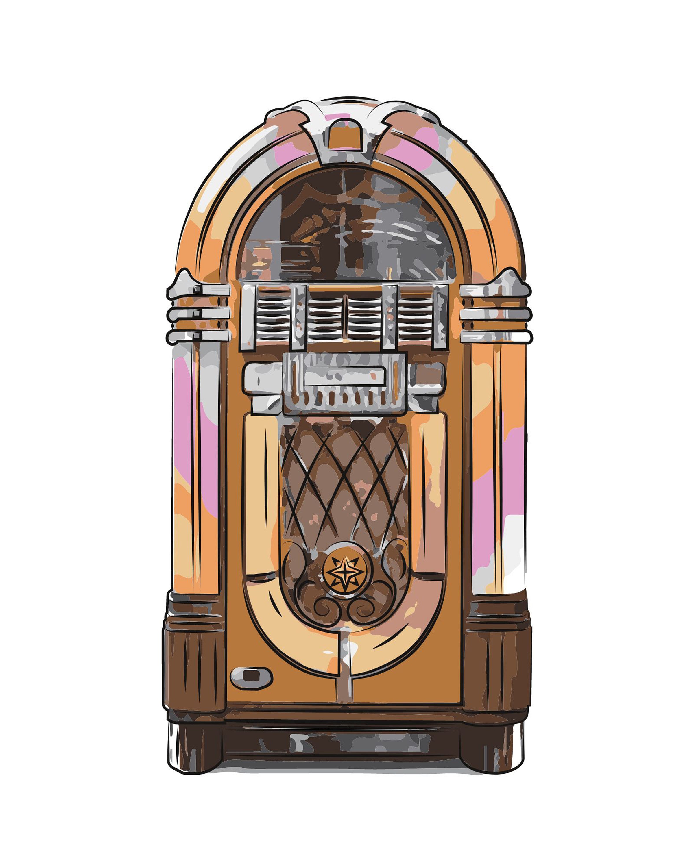 Retro Jukebox Wall Art Print Vintage Wall Art - Etsy