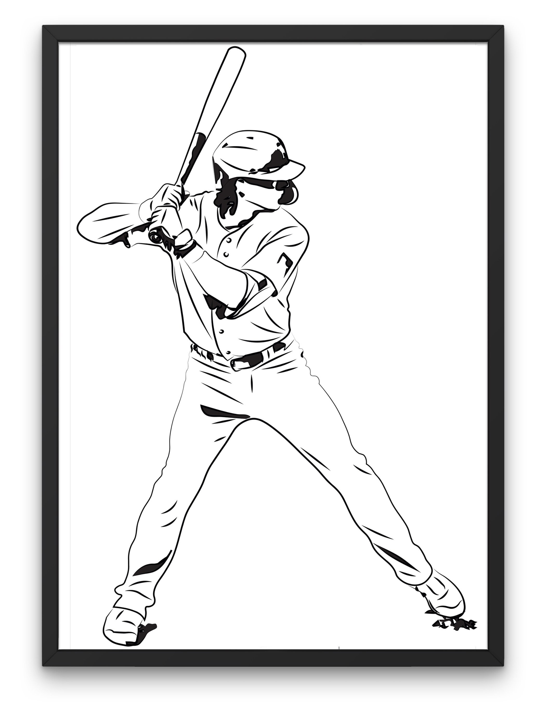Baseball Player Print, Wall Art, Digital Print, Sports Poster, Baseball ...