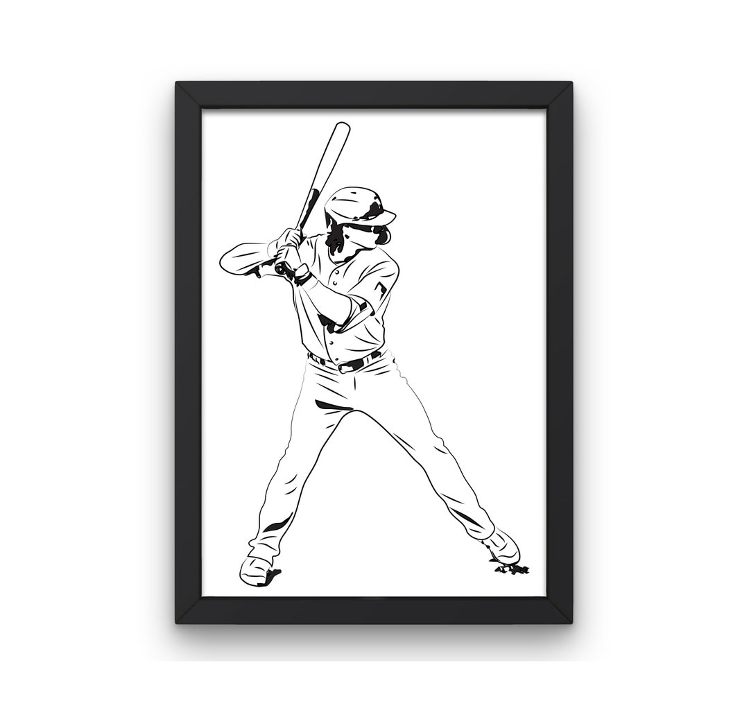 Baseball Player Print, Wall Art, Digital Print, Sports Poster, Baseball ...