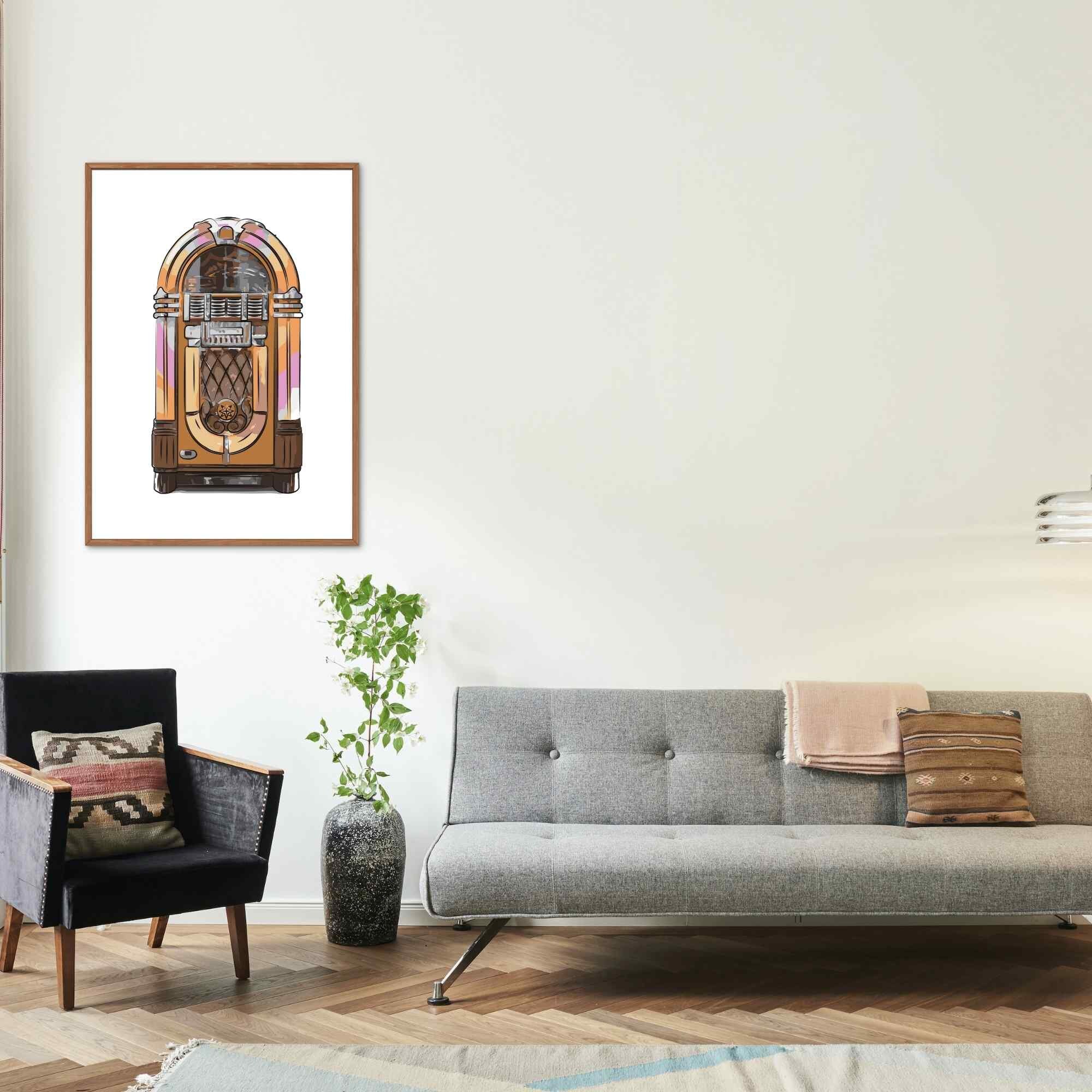 Retro Jukebox Wall Art Print Vintage Wall Art - Etsy