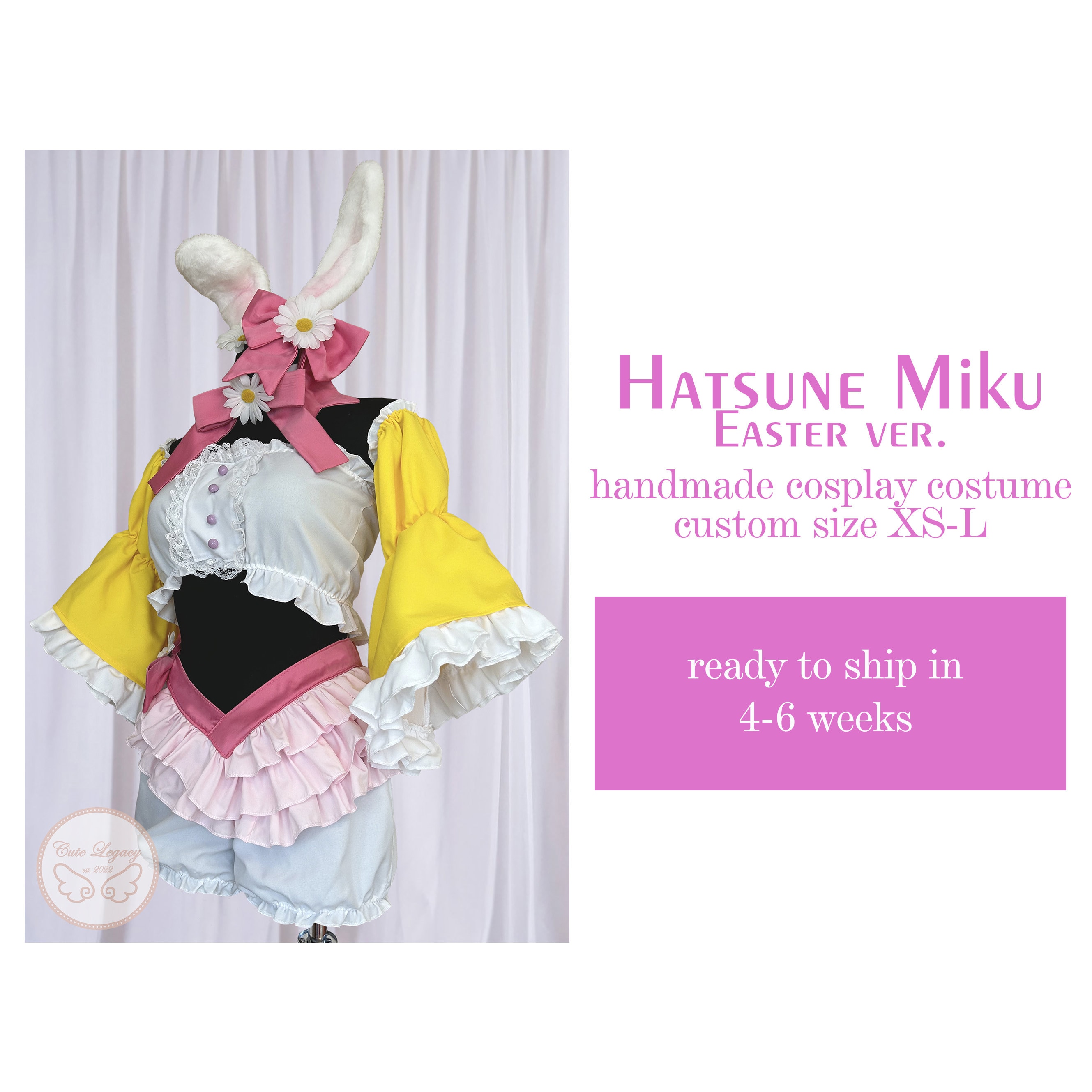 Hatsune Miku Vocaloid Cosplay Costume Easter Bunny Custom Made - Etsy