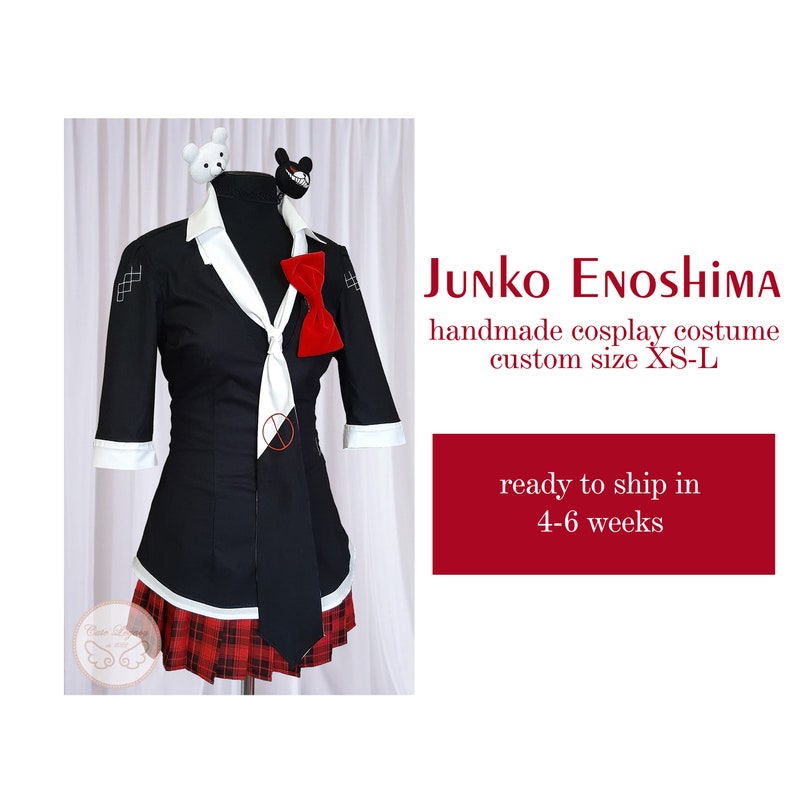 Junko Enoshima Danganronpa Cosplay Costume School Uniform Custom Made ...