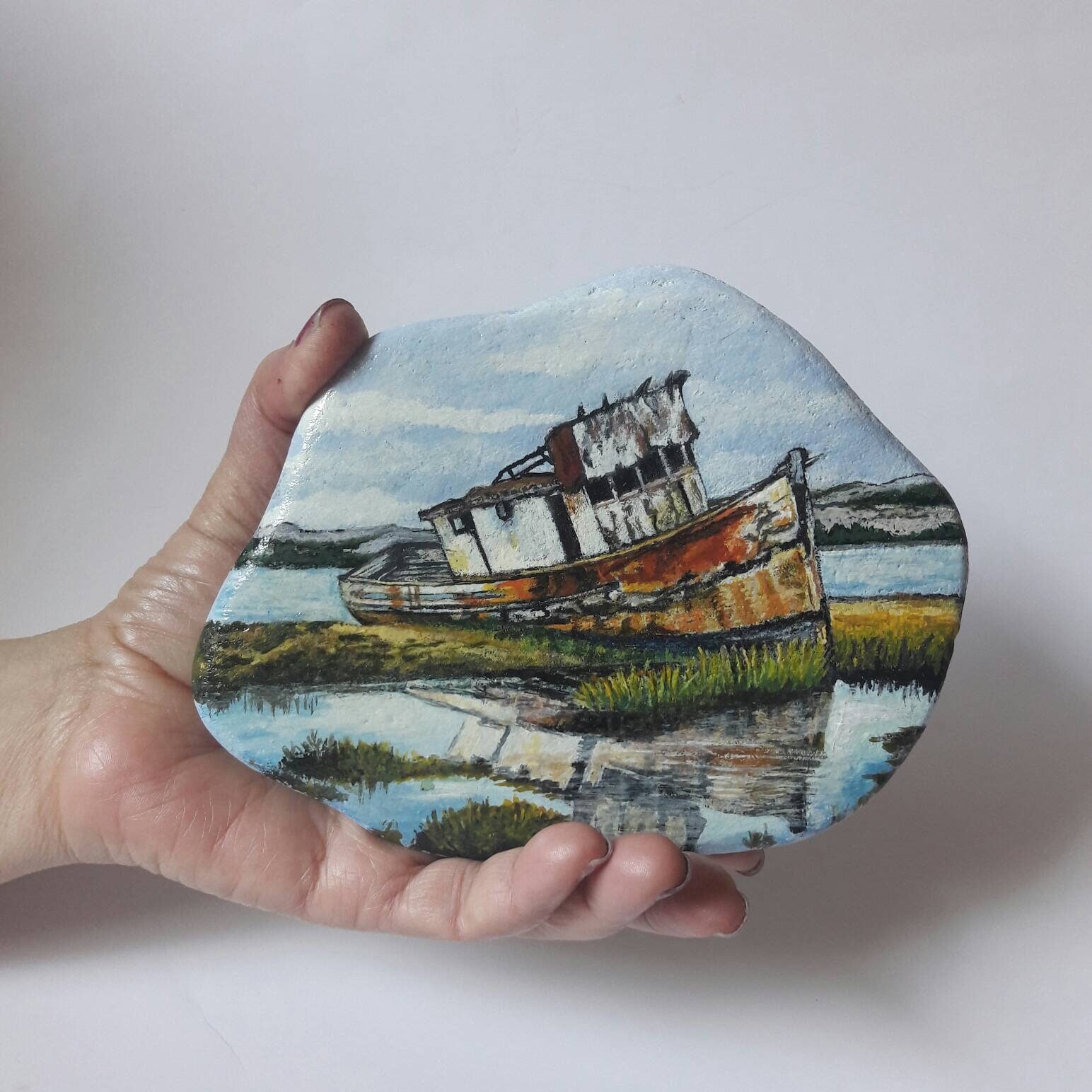 Handmade Stone Art,custom Stone Painting,painted Rocks,acrylic Stone ...