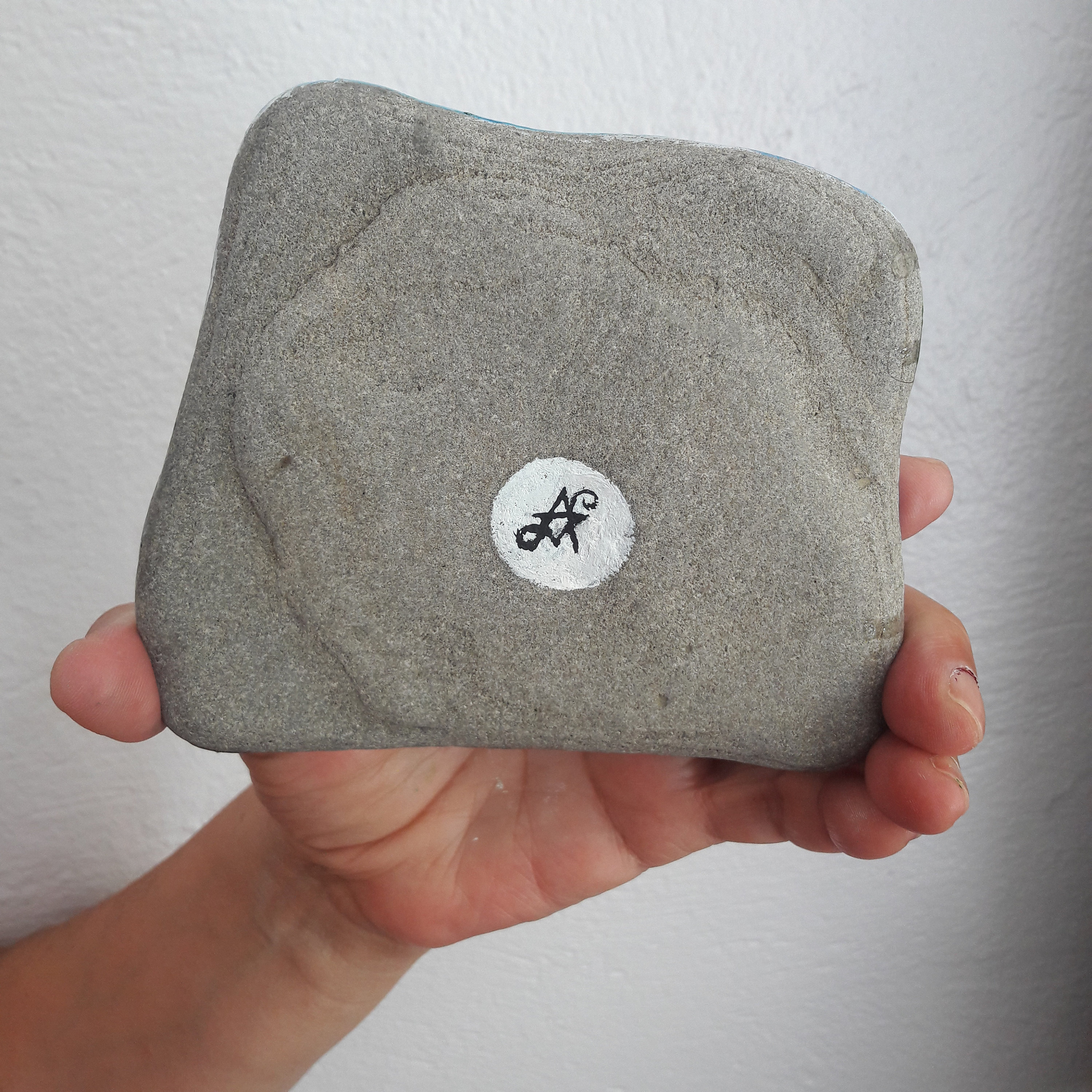 Serene Cove Stone Painting, Acrylic Seaside Painting, Cove Scene Stone ...