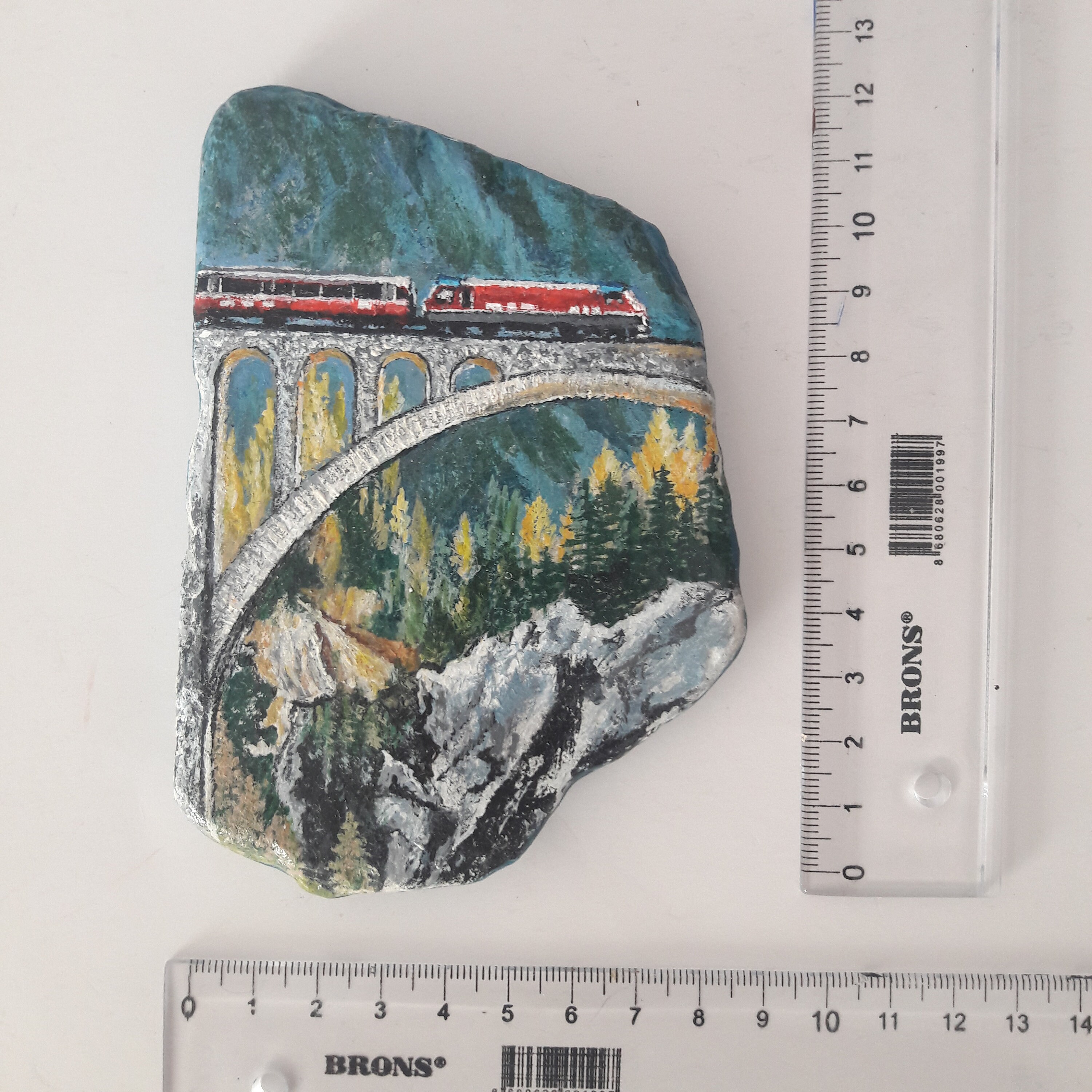 Stone Painting of a Train, Acrylic Painted Rocks, Stone Art, Rock ...