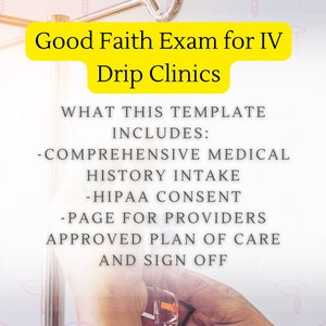 Good Faith Exam for IV Therapy | Forms for Aesthetic Providers & Nurses ...