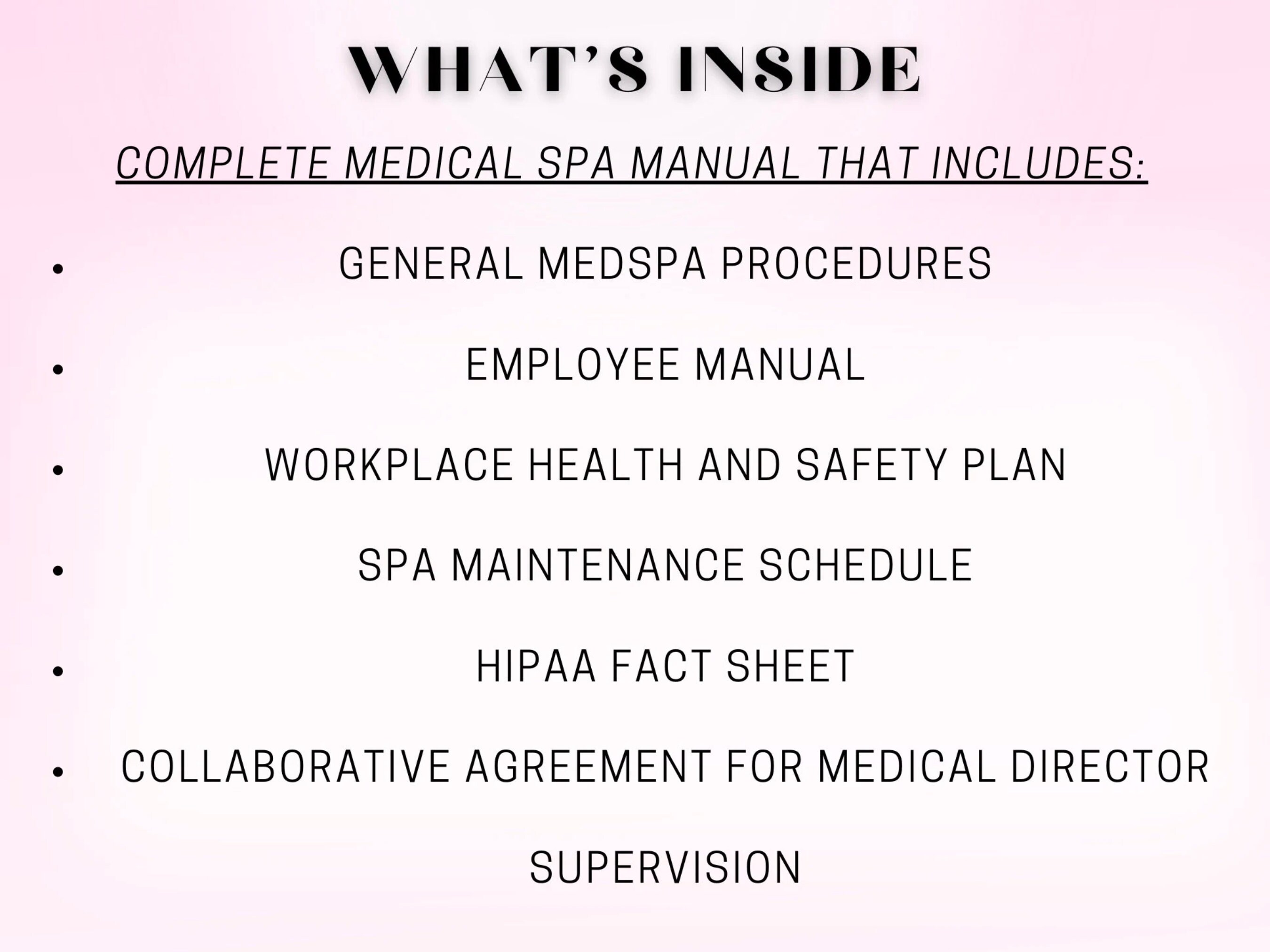 Med Spa Policies & Procedures Manual for Aesthetic Providers and Nurses ...