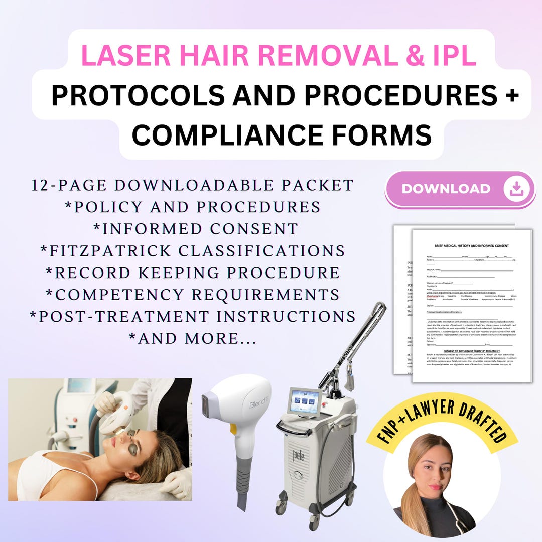 IPL & Laser Hair Removal Policies and Procedures Template (50 Pages) - Etsy