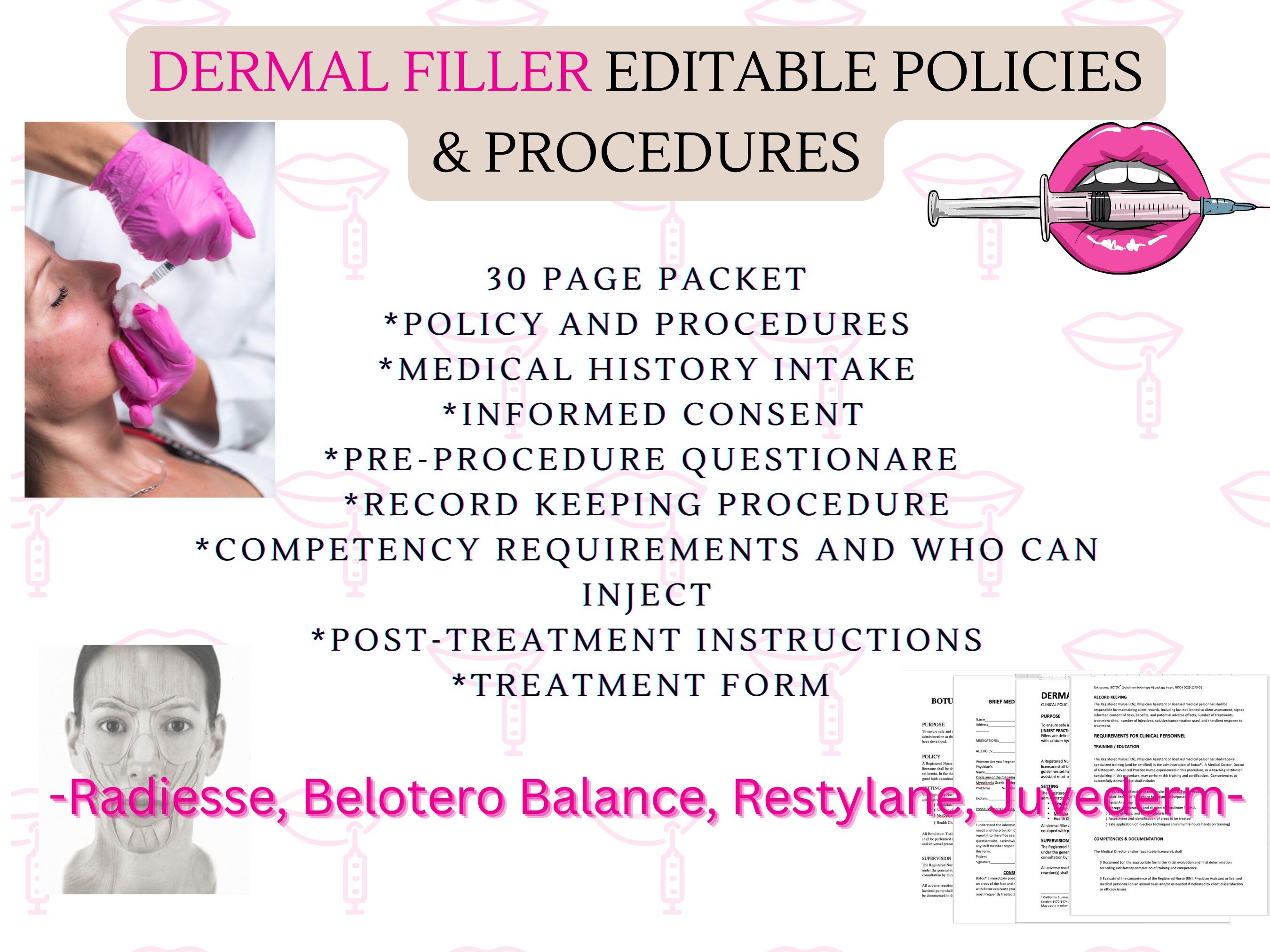 Dermal Fillers Policy and Procedures Manual 30 Page Packet - Etsy