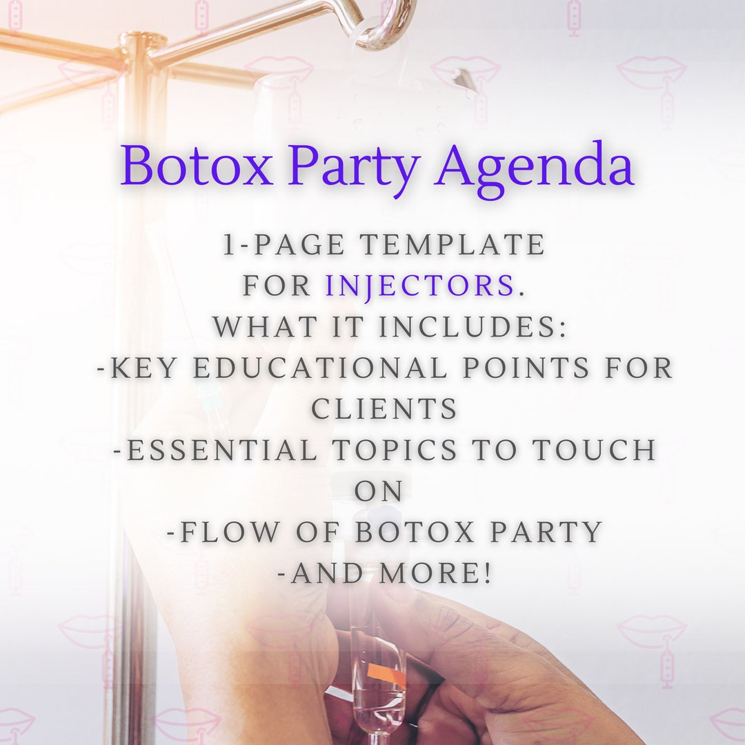 Botox Party Agenda for Injectors - Etsy