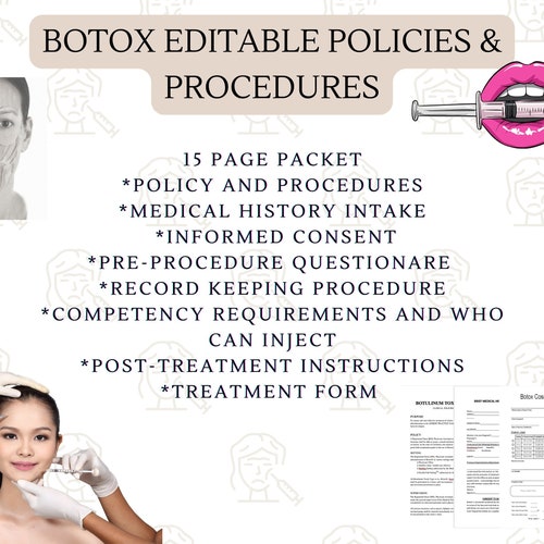 Botox Policy Procedures Manual 15 Page Packet Template Etsy