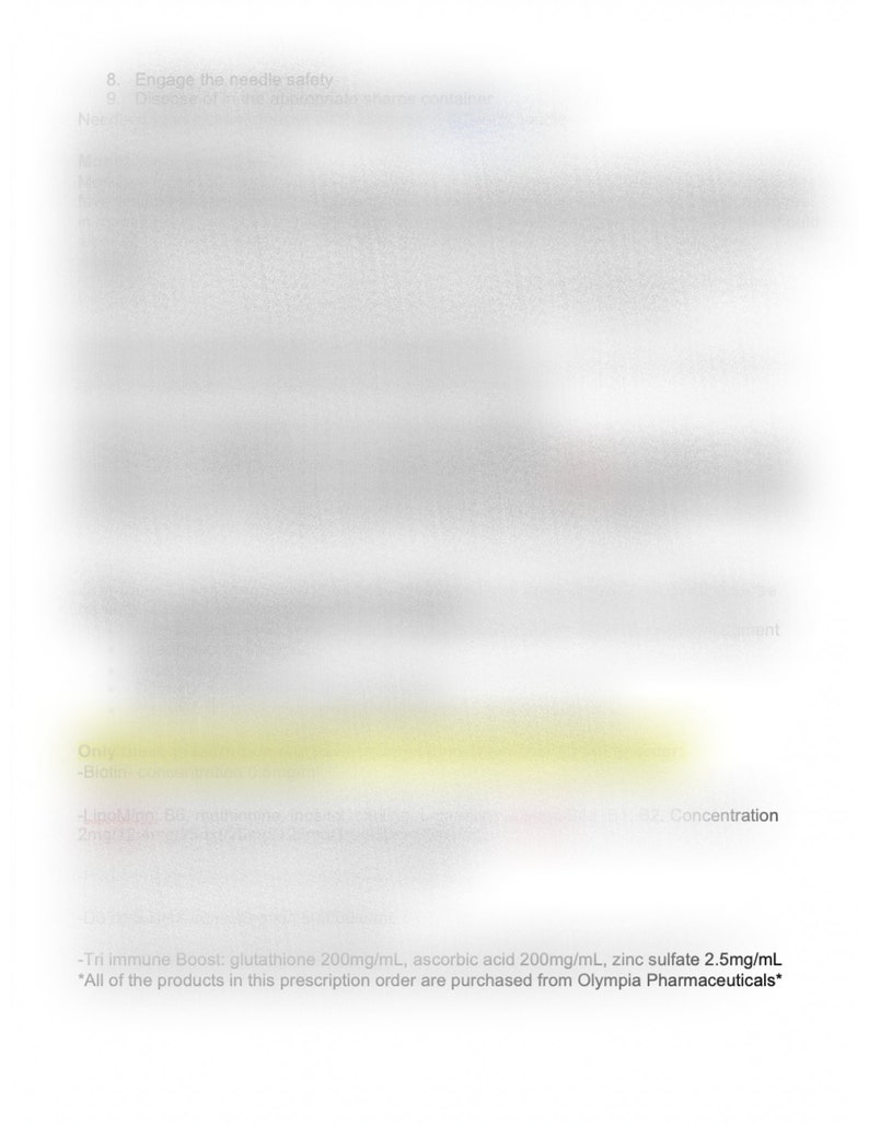 IM Vitamin Injection Standing Order: IV Therapy Business Template ...