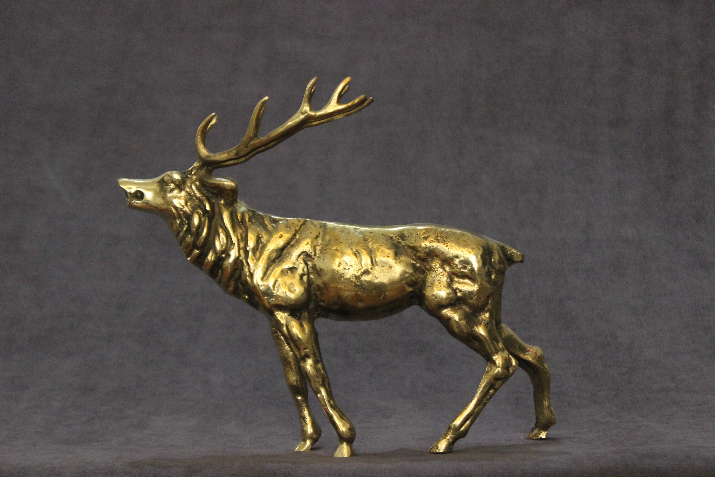Deer Sculpture, Handmade Deer Statue, Golden Deer, Ornament, Figurine ...