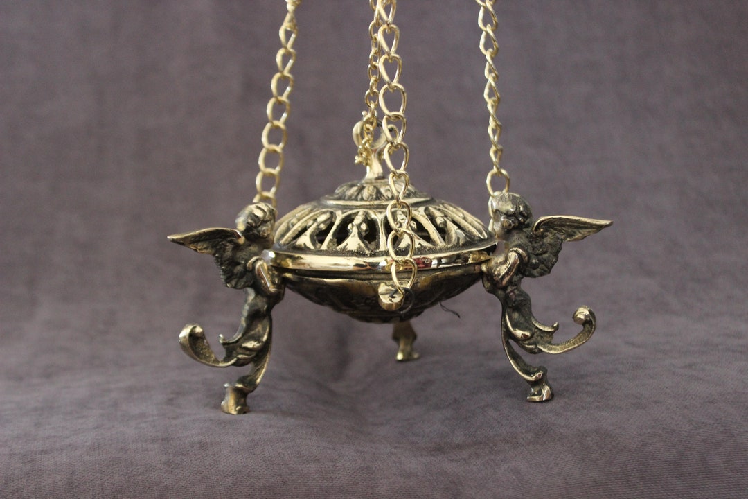 Handmade Brass Censer, Wall Hanging Censer, Angel Figurine, Censer ...