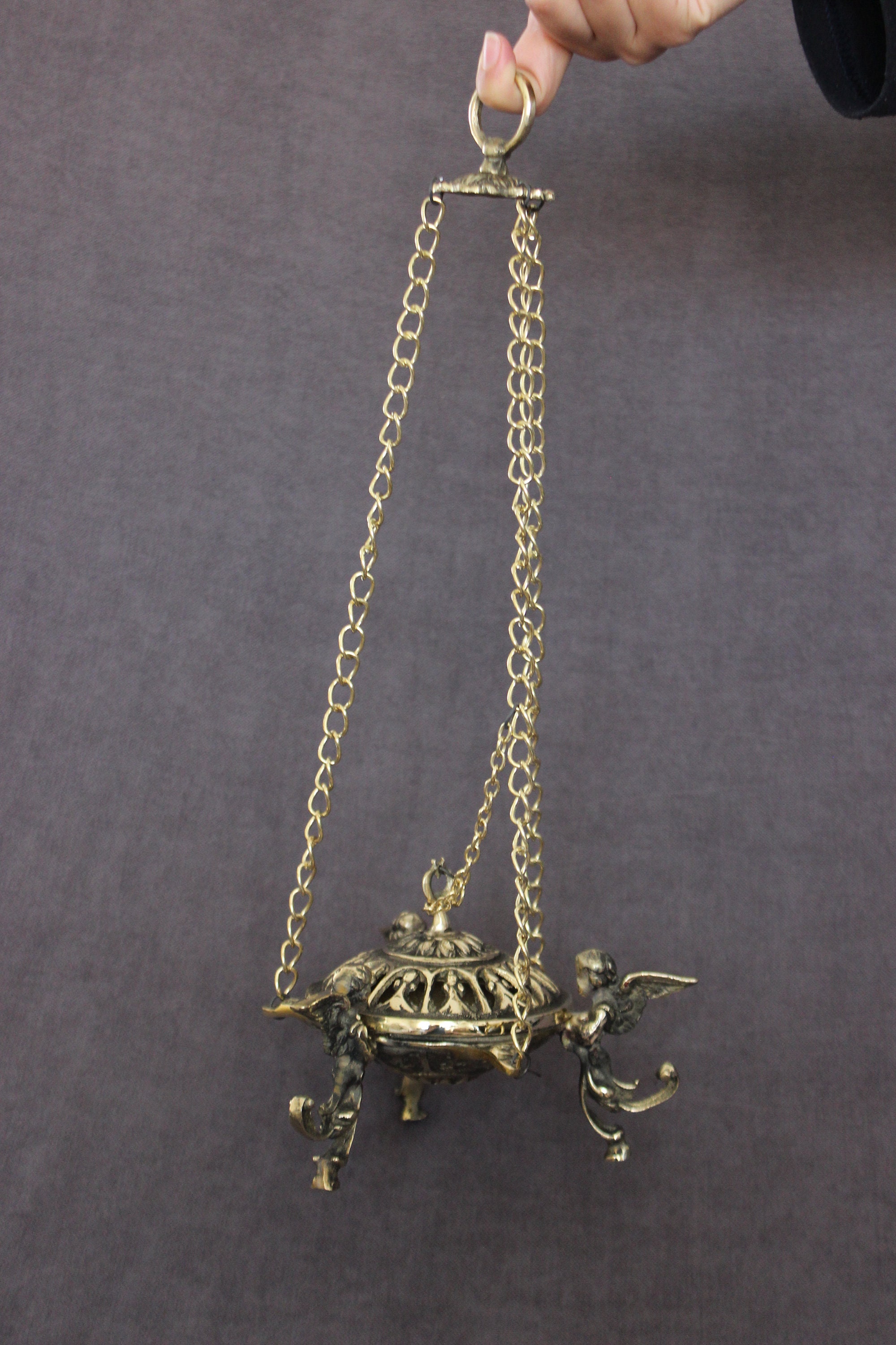 Handmade Brass Censer, Wall Hanging Censer, Angel Figurine, Censer ...