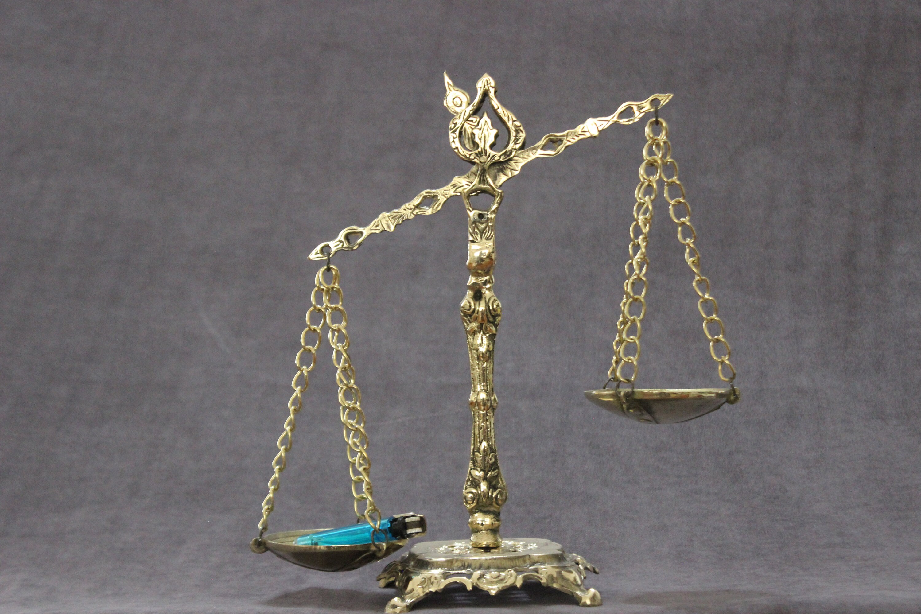 Big Gold Scales of Justice, Justice Scales Statue, Office Decor, Lawyer ...