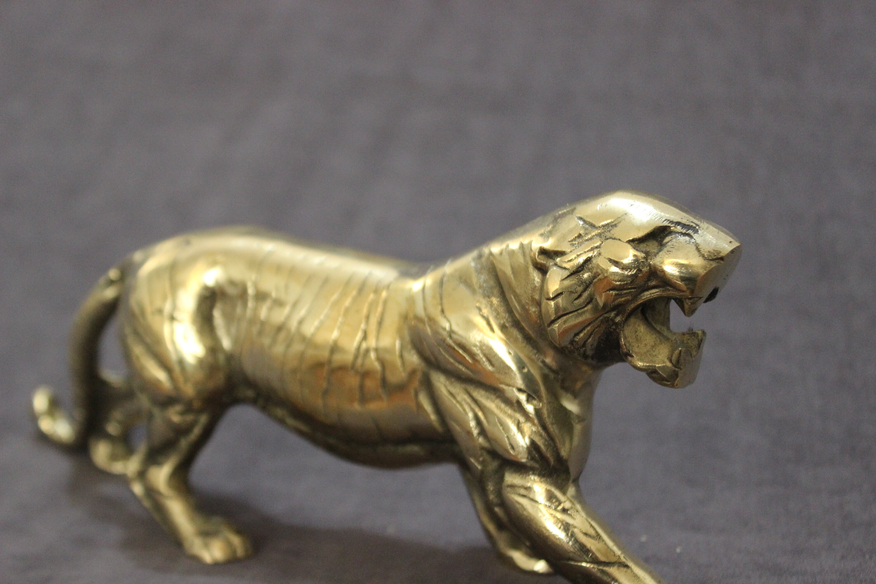 Tiger Statue, Tiger Sculpture, Tiger Decor, Handmade Brass, Office ...
